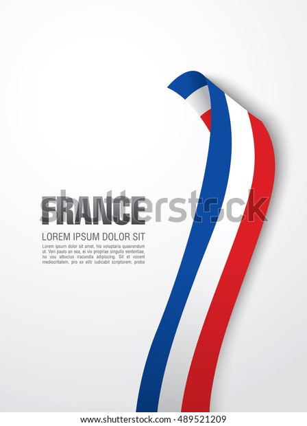 French Flag Ribbon Over White Background Stock Vector (Royalty Free ...