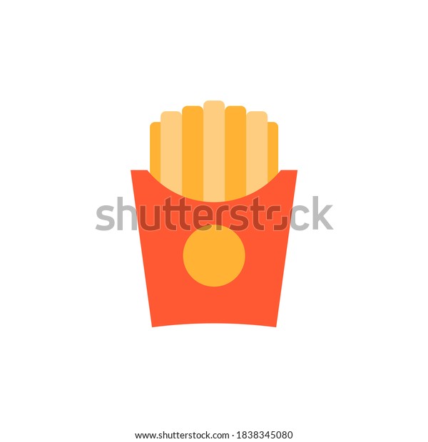 Vektor Stok French Fries Container Concept Icon Fast (Tanpa Royalti ...