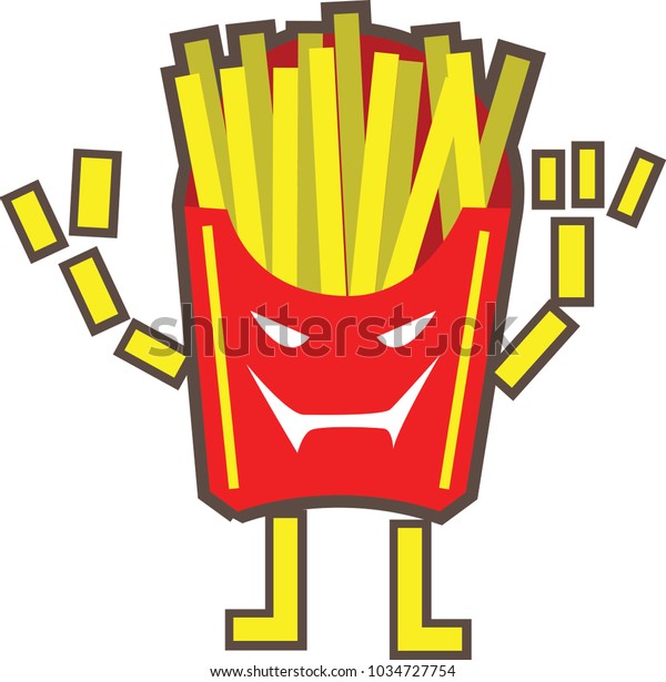 French Fries Evil Face Stock Vector (Royalty Free) 1034727754 ...