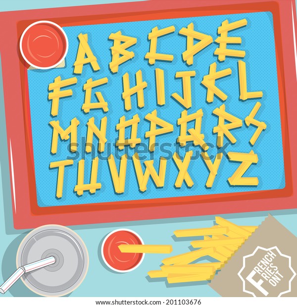 French Fries Fonts Typography Fast Food Stock Vector (Royalty Free ...