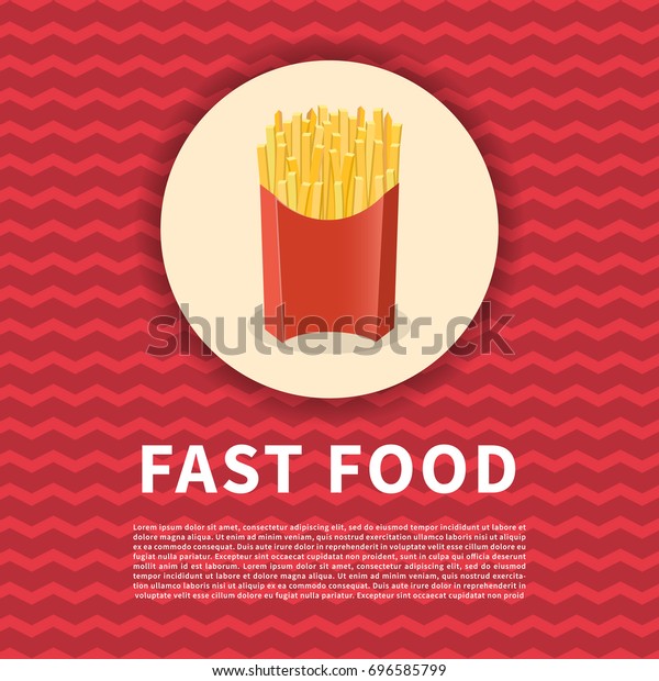 French Fries Poster Cute Colored Picture Stock Vector (Royalty Free ...
