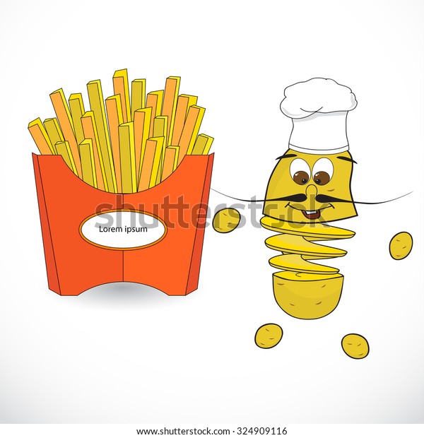 French Fries Potatoes Animated Fun Stock Vector (Royalty Free ...