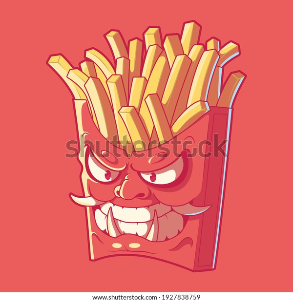 French Fries Samurai Character Vector Illustration Stock Vector ...