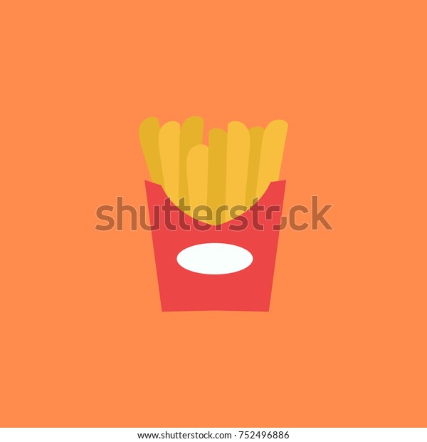 French Fries Vector Isolated Red Background Stock Vector (Royalty Free ...