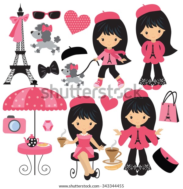 French Girl Vector Illustration Stock Vector (Royalty Free) 343344455 ...