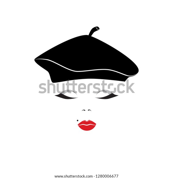 French Lady Beret Vector Icon Stock Vector (Royalty Free) 1280006677