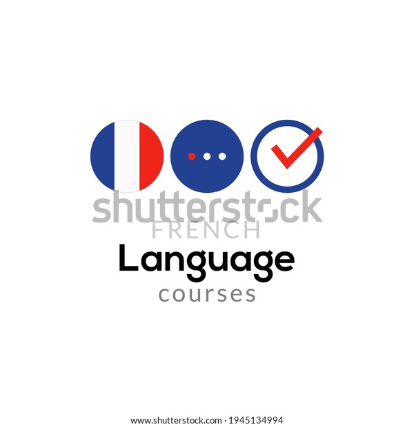 French Language School Logo Course Concept Stock Vector (Royalty Free ...