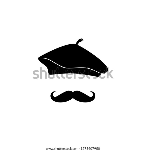 French Man Beret Mustache Vector Icon Stock Vector (Royalty Free ...