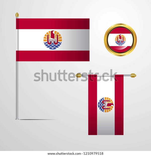 French Polynesia Country Flag Emblem Stock Vector (Royalty Free ...