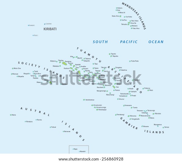 French Polynesia Map Stock Vector (Royalty Free) 256860928