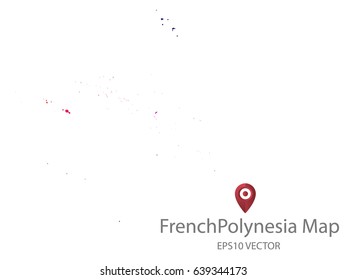 French Polynesia Map Polygon Colorful Vector Stock Vector (Royalty Free ...