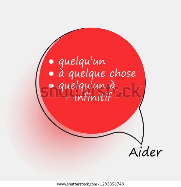 French Verb Aider Help Prepositions French: vector de stock (libre de ...