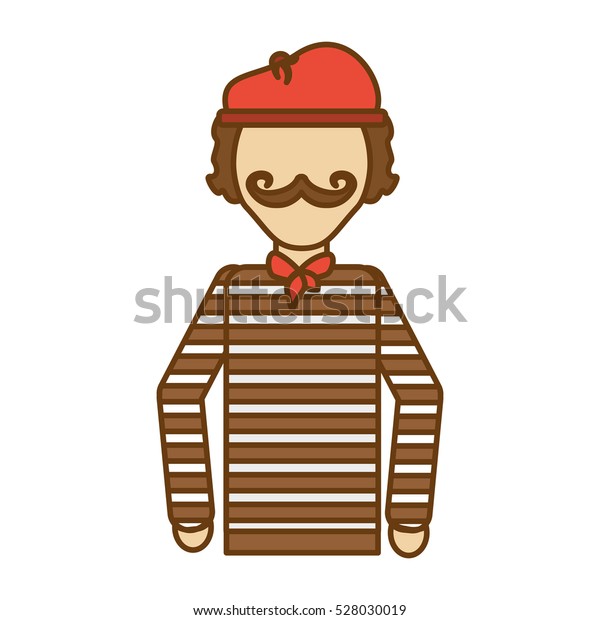 Frenchman Character Cartoon Stock Vector (Royalty Free) 528030019 ...