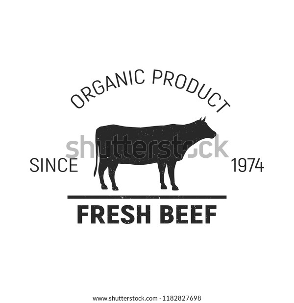 Fresh Beef Logo Vintage Design Template Stock Vector (Royalty Free ...