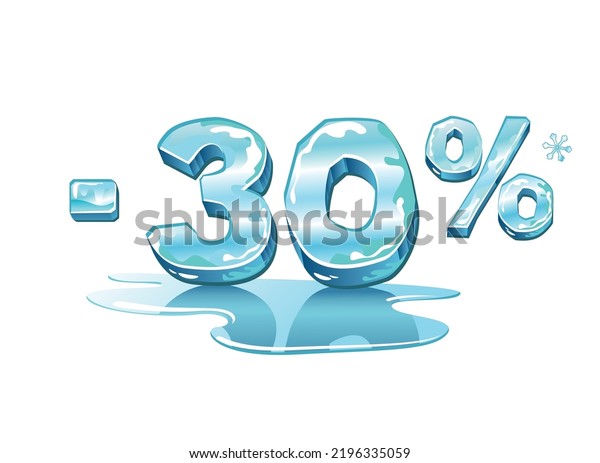 Fresh Blue Icy Numbers 30 Percent Stock Vector (Royalty Free ...