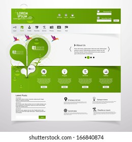 Fresh Clean Website Template Eco Theme: เวกเตอร์สต็อก (ปลอดค่าลิขสิทธิ์ ...