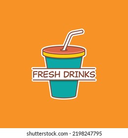 Fresh Drink Logo Flat Style Design Stock Vector (Royalty Free ...