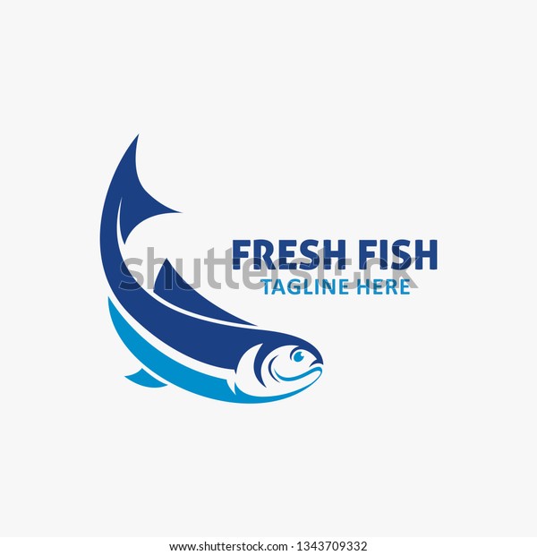 Fresh Fish Logo Design Stock Vector (Royalty Free) 1343709332