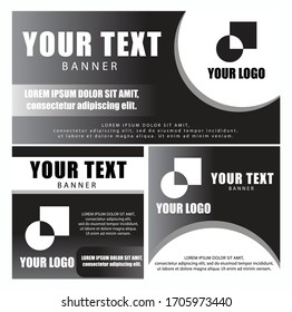 Banner Flat Design Black White Design Stock Illustration 1705272019