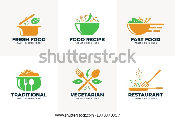 Fresh Food Restaurant Logo Set Graphic Stock Vector (Royalty Free ...