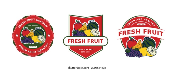 Fresh Fruit Logo Template Design Stock Vector (Royalty Free) 2003534636 ...