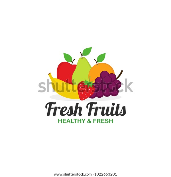 Fresh Fruits Logo Design Vector Stock Vector (Royalty Free) 1022653201 ...