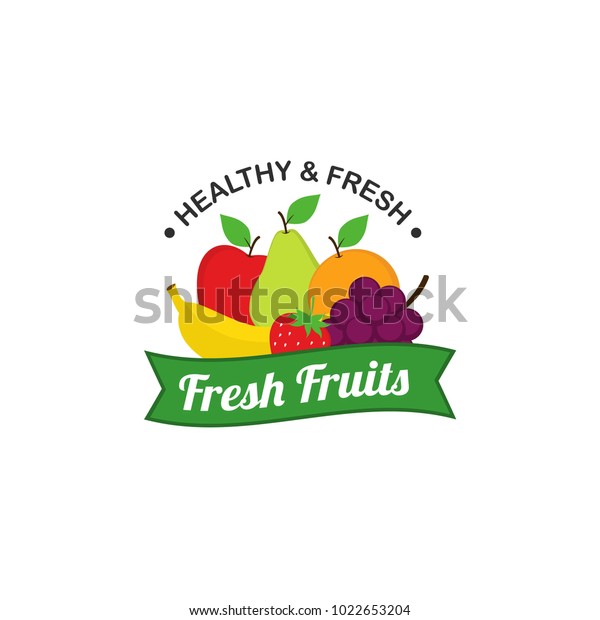 Fresh Fruits Logo Design Vector: vetor stock (livre de direitos ...