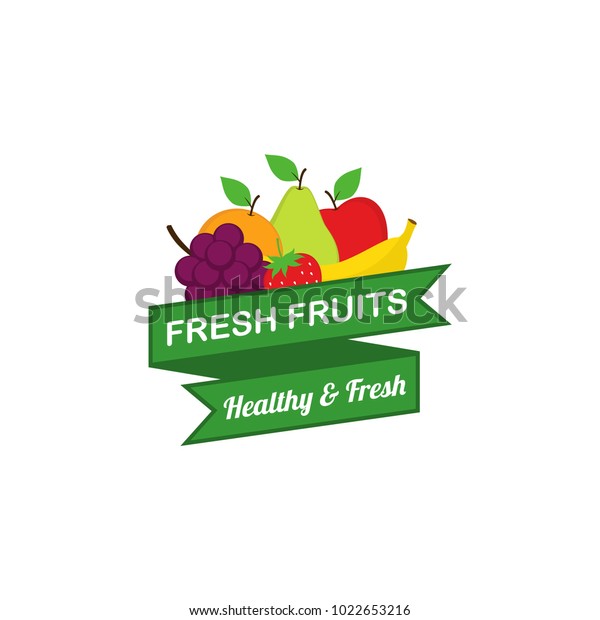 Fresh Fruits Logo Design Vector Stock Vector (Royalty Free) 1022653216 ...