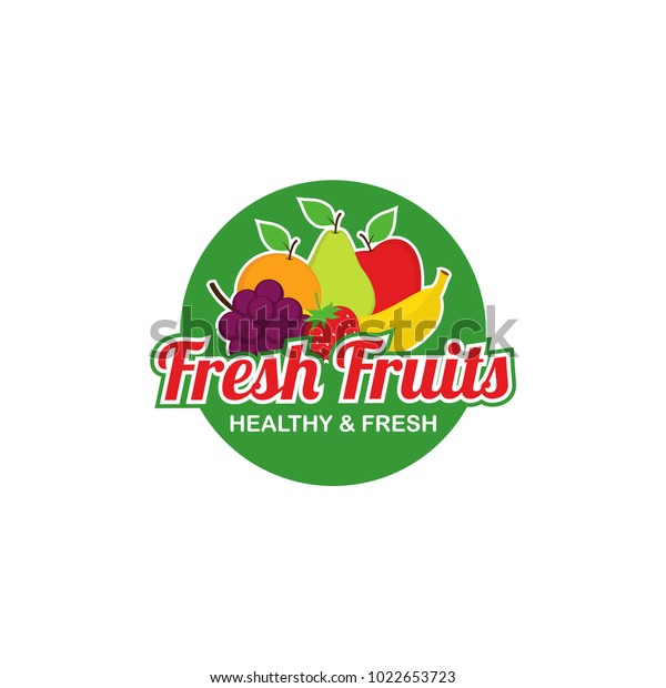 Fresh Fruits Logo Design Vector Stock Vector (Royalty Free) 1022653723 ...
