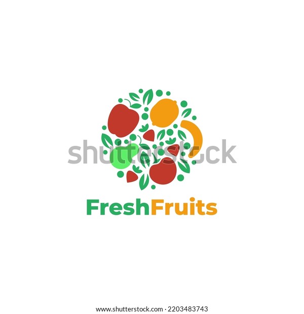 Fresh Fruits Logo Vector Design Template Stock Vector (Royalty Free ...