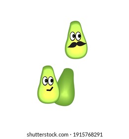 Cute Couple Avocado Hug Vector Illustration Stock Vector (Royalty Free ...