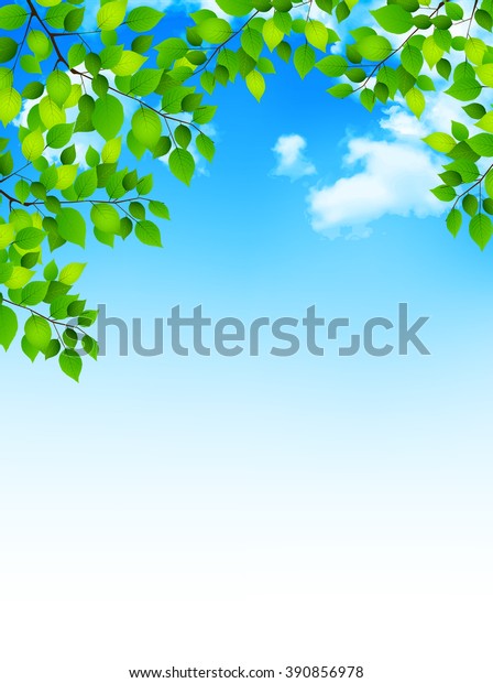 Fresh Green Leaf Tree Background Stock Vector (Royalty Free) 390856978 ...