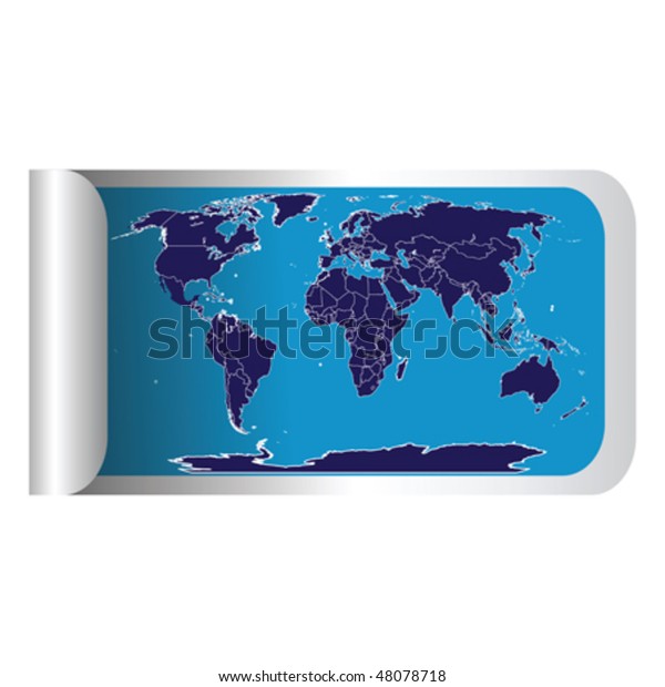 Fresh Label Stick Blue World Map Stock Vector (Royalty Free) 48078718 ...