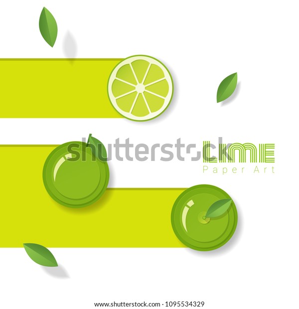 Fresh Lime Fruit Background Paper Art Stock Vector (Royalty Free ...