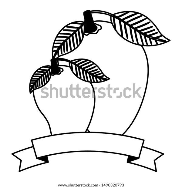 Fresh Mango Fruit Ribbon Stamp Stock Vector (Royalty Free) 1490320793 ...