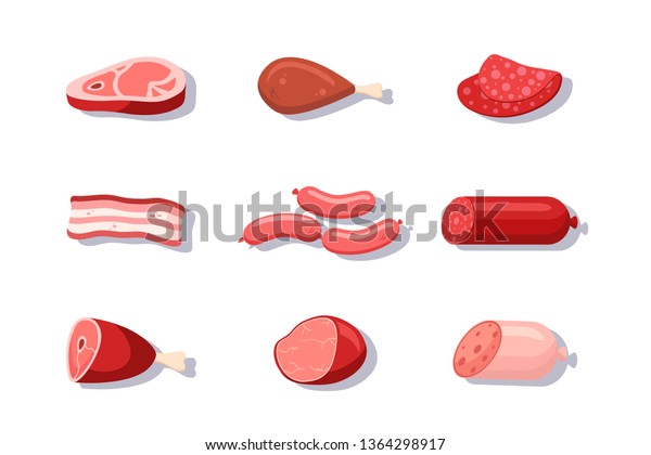 Fresh Meat Cartoon Color Vector Illustrations Stock Vector (Royalty ...
