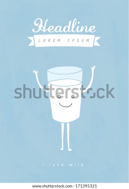 Fresh Milk Poster Template Vectorillustration Background Stock Vector ...