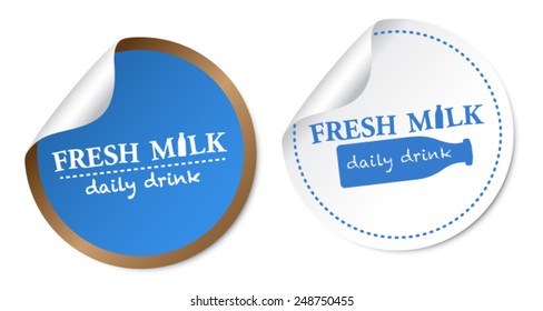 Fresh Milk Stickers Stock Vector (Royalty Free) 248750455 | Shutterstock
