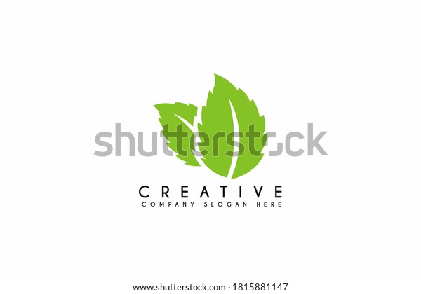 Fresh Mint Leaves Logo Design On Stock Vector (Royalty Free) 1815881147
