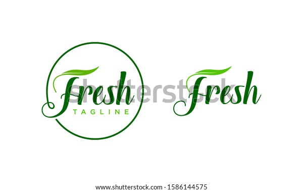 Fresh Natural Logo Design Concept On Stock Vector (Royalty Free ...