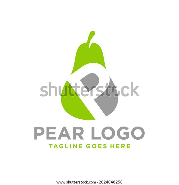 Fresh Pear Illustration Logo Design Letter Stock Vector (Royalty Free ...