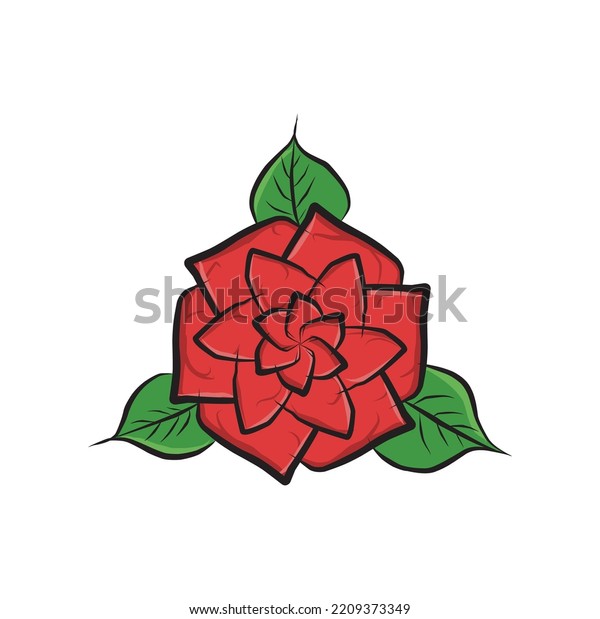 Fresh Red Rose Flower Blooming Vector Stock Vector (Royalty Free ...