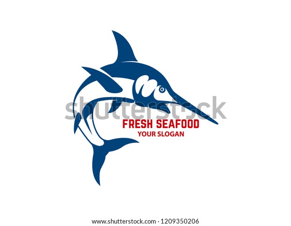 Fresh Seafood Emblem Template Swordfish Design Stock Vector (Royalty ...