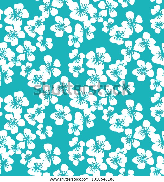 Fresh Simple Minimal Floral Vector Seamless Stock Vector (Royalty Free ...