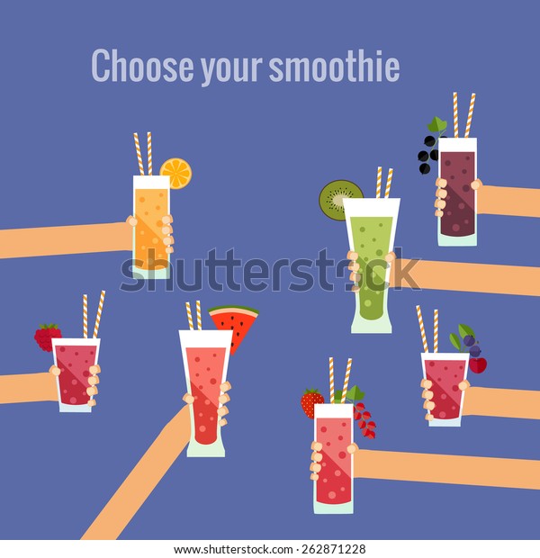 Fresh Smoothie Bar Flat Concept Made Stock Vector (Royalty Free ...