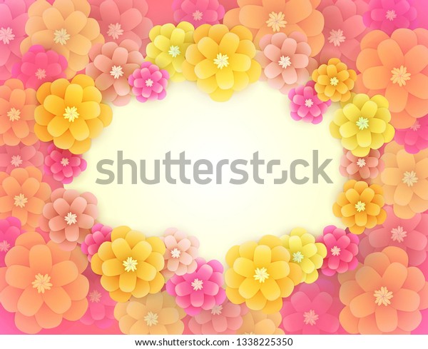 Fresh Spring Flowers Background Frame Vector Stock Vector (Royalty Free ...