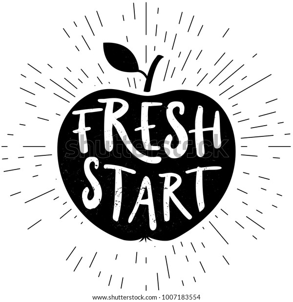 Fresh Start Card Hand Drawn Lettering Stock Vector (Royalty Free ...