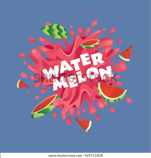 Fresh Watermelon Fruit Juice Splash Stock Vector (Royalty Free ...