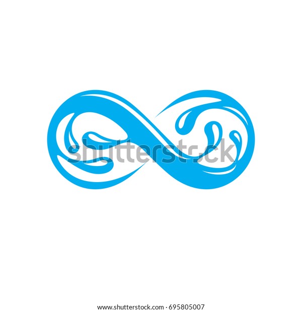 Freshwater Conceptual Blue Vector Emblem Infinity Stock Vector (Royalty ...