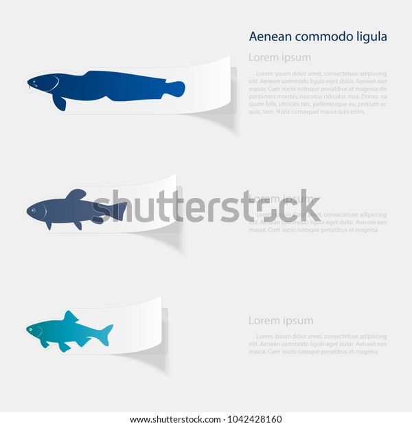 Freshwater Fish Flat Sticker Shadow On Stock Vector (Royalty Free ...